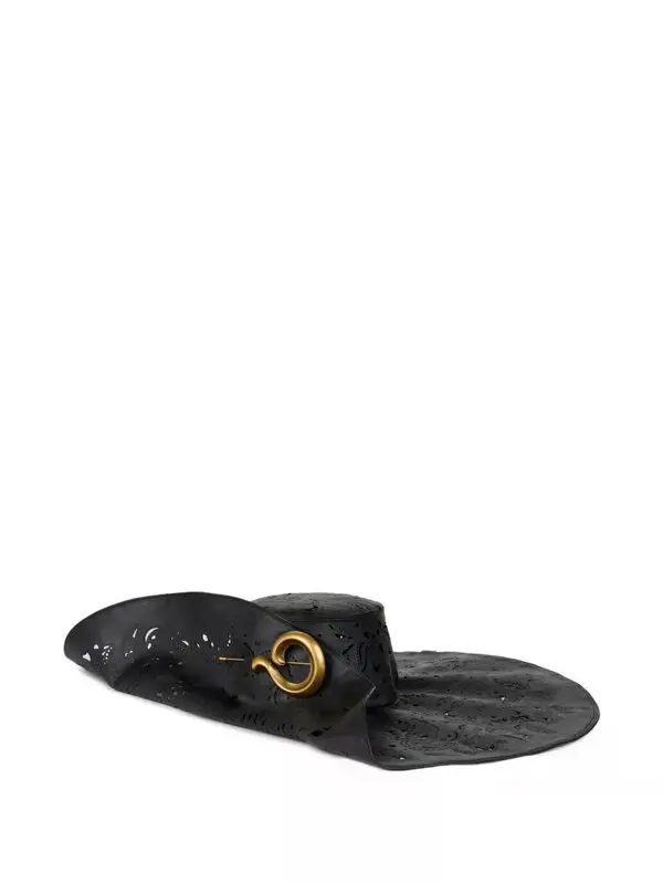 Etro Open-work Paisley Hat With Brooch - Black