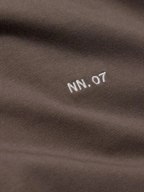 Nn07 Adam 3209 Logo-embroidered Pima Cotton-jersey T-shirt - Brown