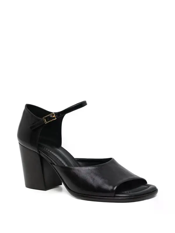 LEMAIRE Square-toe Heeled Leather Sandals With Buckle Fastening Ankle Strap