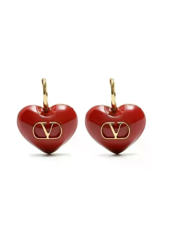 Valentino Garavani Coeur Royal Earrings - Red