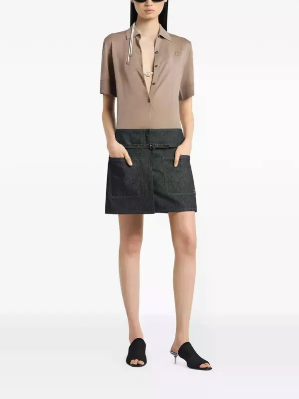 COURREGES Merino Wool Polo Top - Neutrals