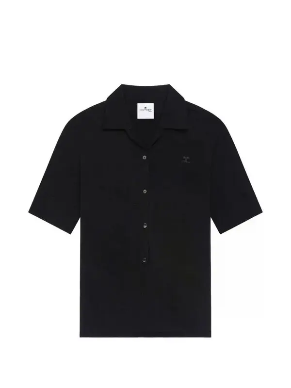 COURREGES Wool Polo Top - Black
