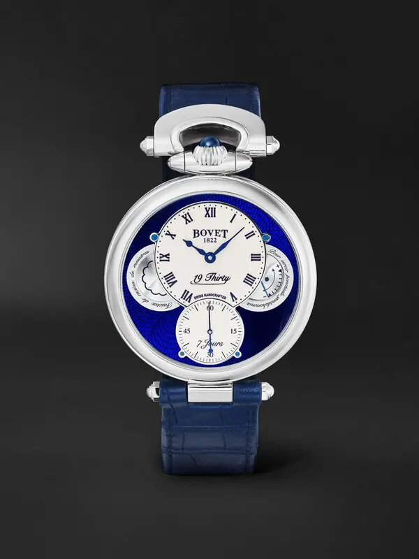BOVET 19thirty Hand-wound 42mm Stainless Steel Watch - Blue