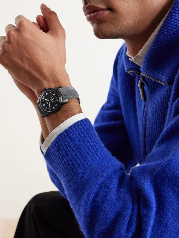 Aera 39mm Pvd And Leather Manual Watch
