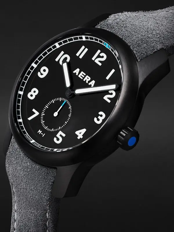 Aera 39mm Pvd And Leather Manual Watch