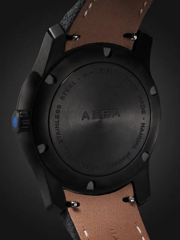 Aera 39mm Pvd And Leather Manual Watch