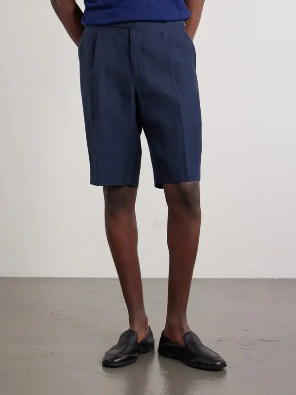 DE PETRILLO Straight-leg Linen Shorts