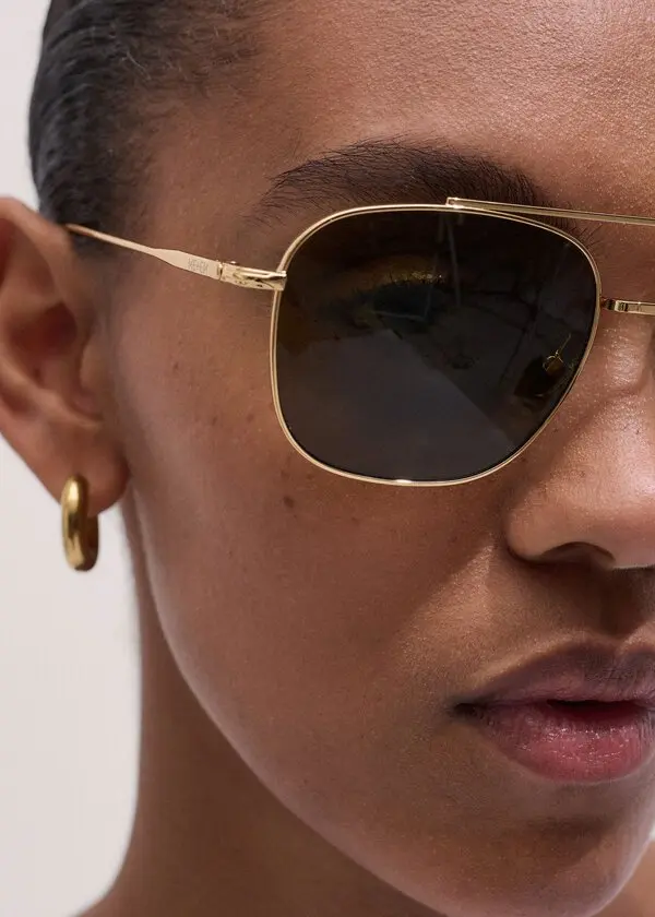 ME+EM Metal Aviator Sunglasses - Olive/gold