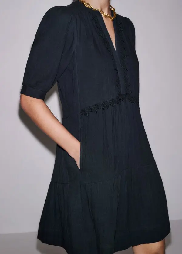 navy lace swing dress FREE PEOPLE NAVY LACE SHEER SWING DRESS SIZE SMALL