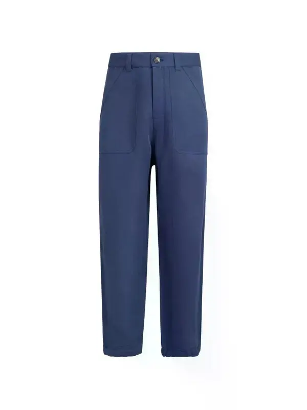 Brunello Cucinelli Linen And Cotton Drill Trousers - Blue