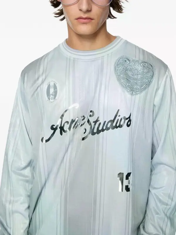 Acne Studios Logo Sports Jersey Top - Blue