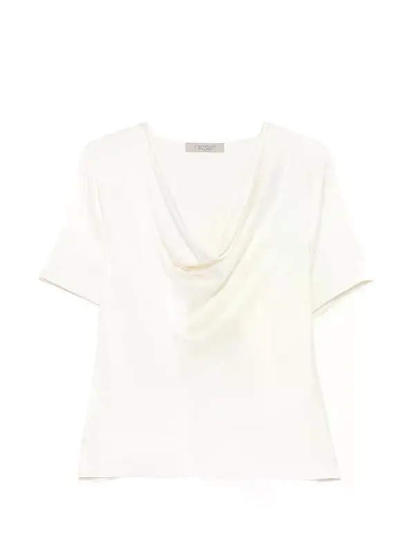 D.exterior Scoop-neck Short-sleeve Top