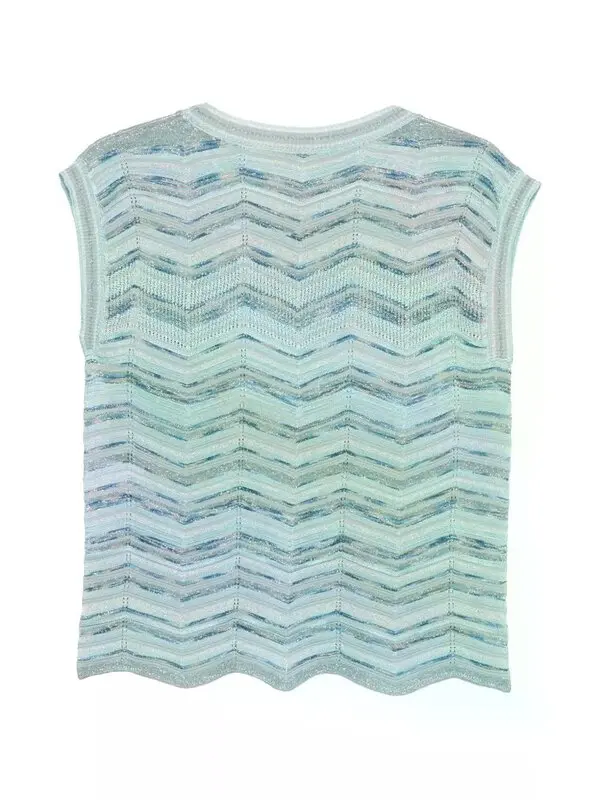 D.exterior Sleeveless Zig-zag Top - Blue