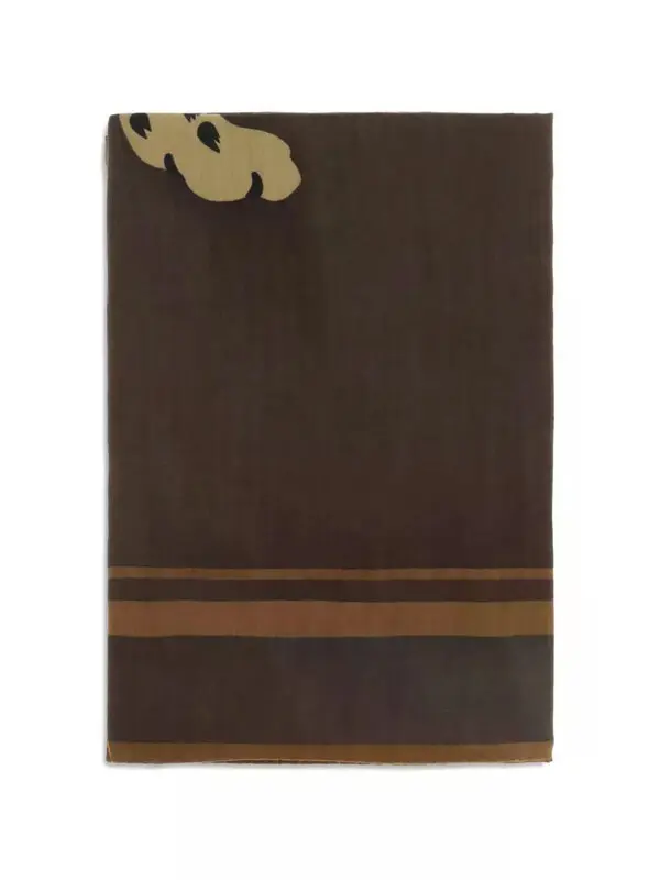 Saint Laurent Cassandre Leopard-print Scarf - Brown
