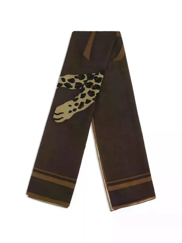 Saint Laurent Cassandre Leopard-print Scarf