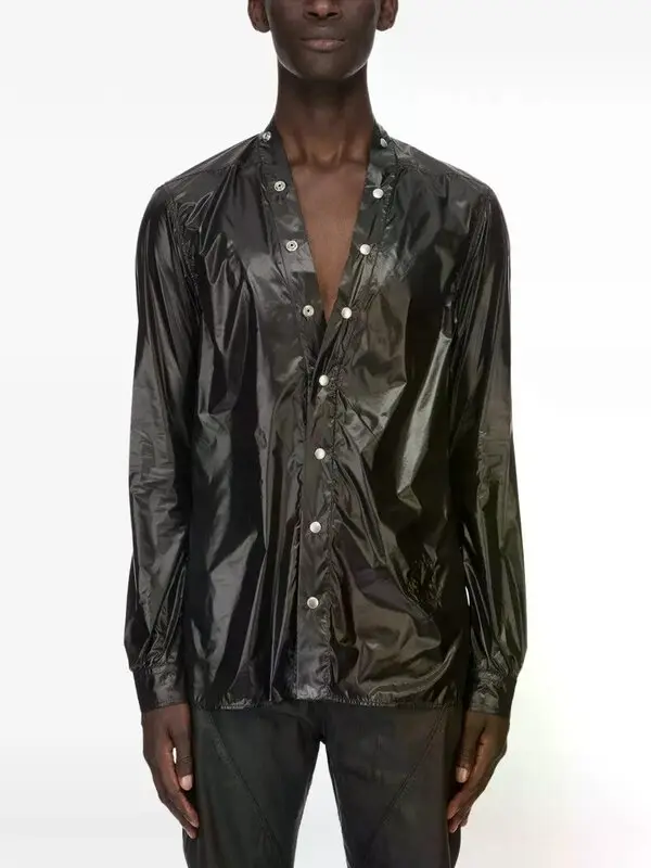 Rick Owens Temple Larry Shirt In Shiny Light Nylon