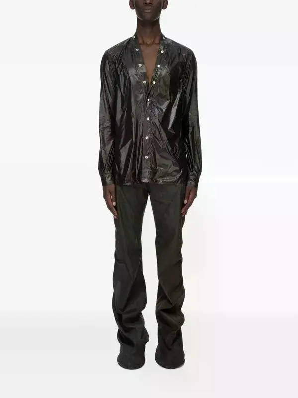 Rick Owens Temple Larry Shirt In Shiny Light Nylon