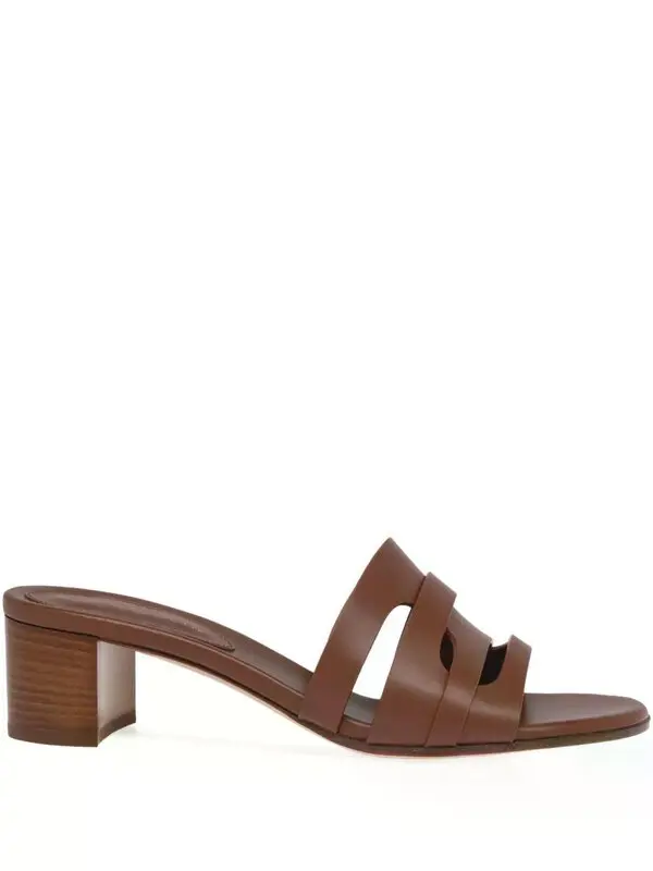 GIANVITO ROSSI 45mm Cut-out Heeled Sandals - Brown