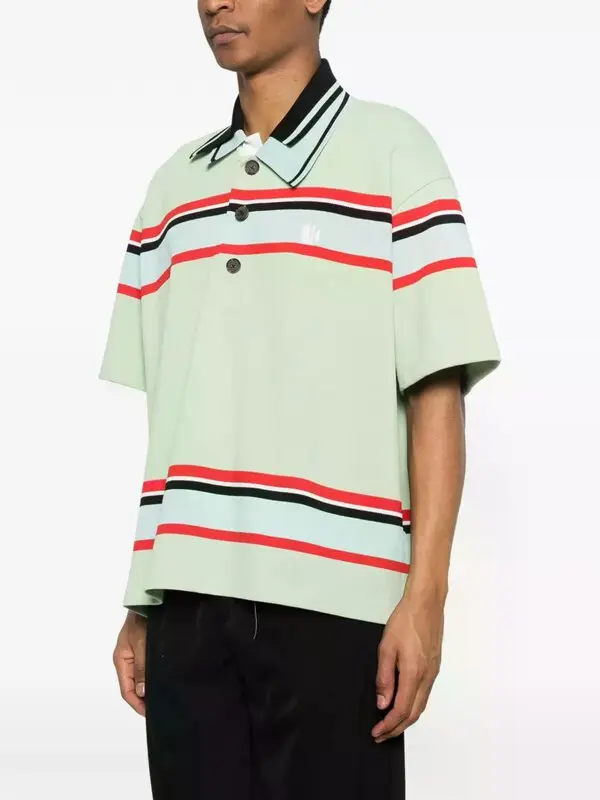 Kolor Striped Short-sleeve Polo Shirt