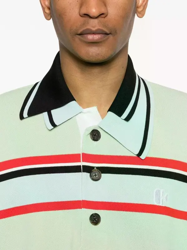 Kolor Striped Short-sleeve Polo Shirt