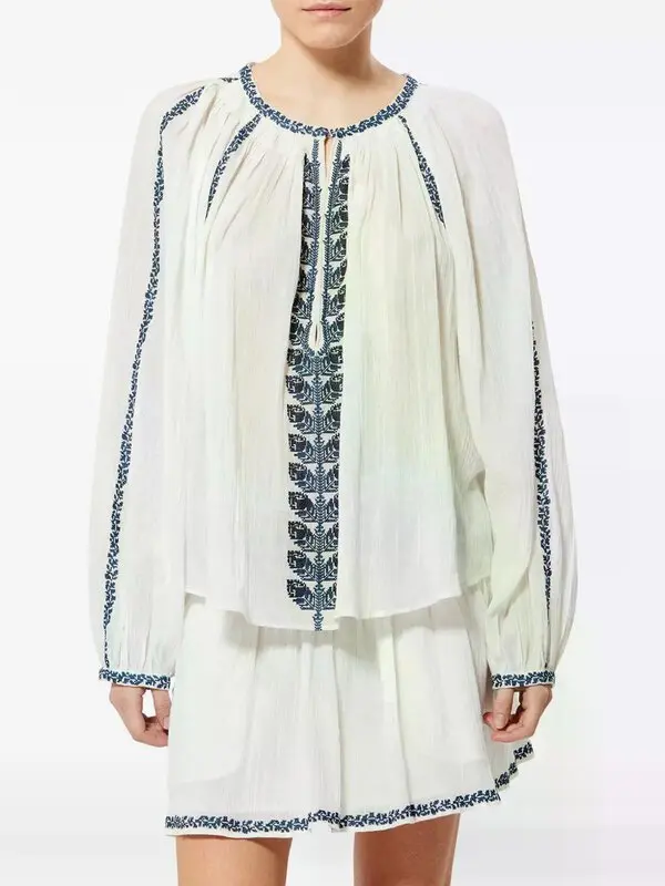 MARANT ETOILE Lena Embroidered Blouse - White