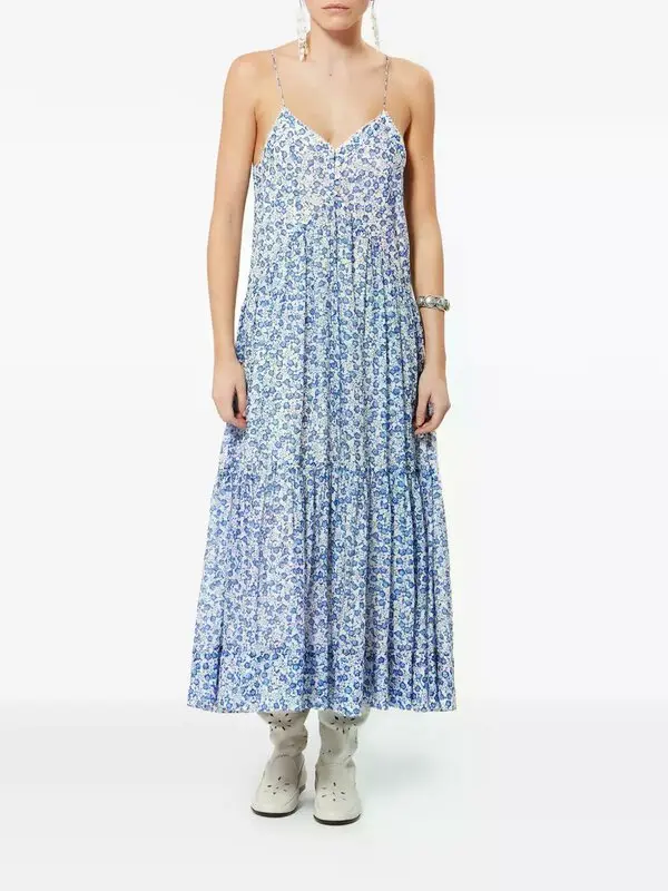 MARANT ETOILE Sabba Floral Tiered Dress - Blue