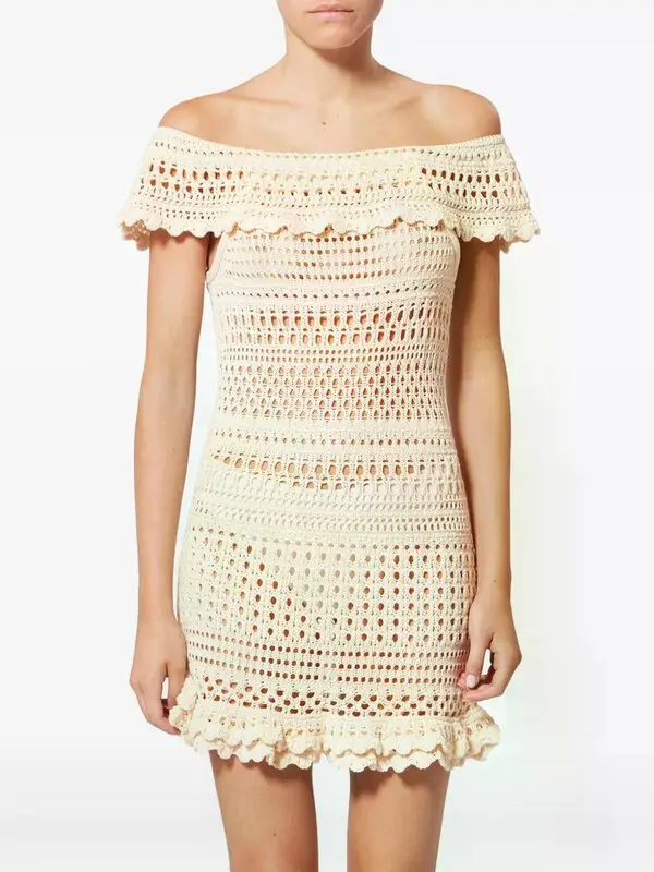 MARANT ETOILE Zoa Crochet Mini Dress - Neutrals