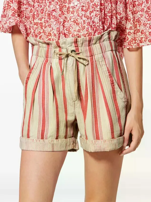 MARANT ETOILE Nirma Striped Shorts - Neutrals