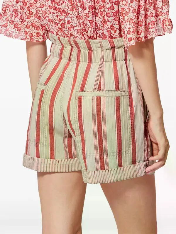 MARANT ETOILE Nirma Striped Shorts - Neutrals
