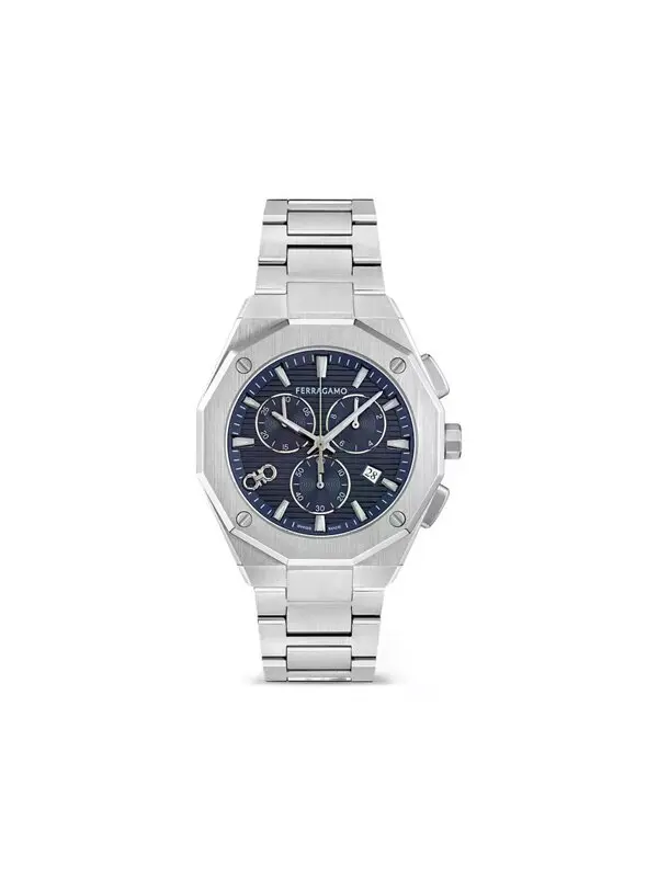 FERRAGAMO Versilia 42mm Chronograph Watch - Silver