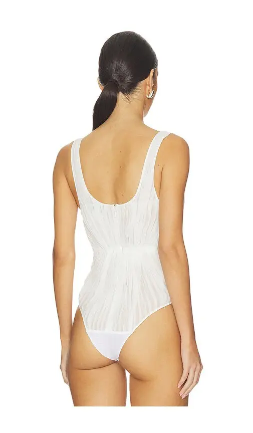 Prabal Gurung Plisse Corset Tank Bodysuit