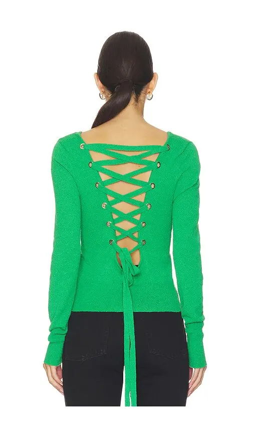 AKNVAS Lily Lace Up Knit Top