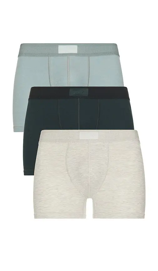 SKIMS 3 Pack Boxer Brief 3 In Grey,blue - Verdant Multi