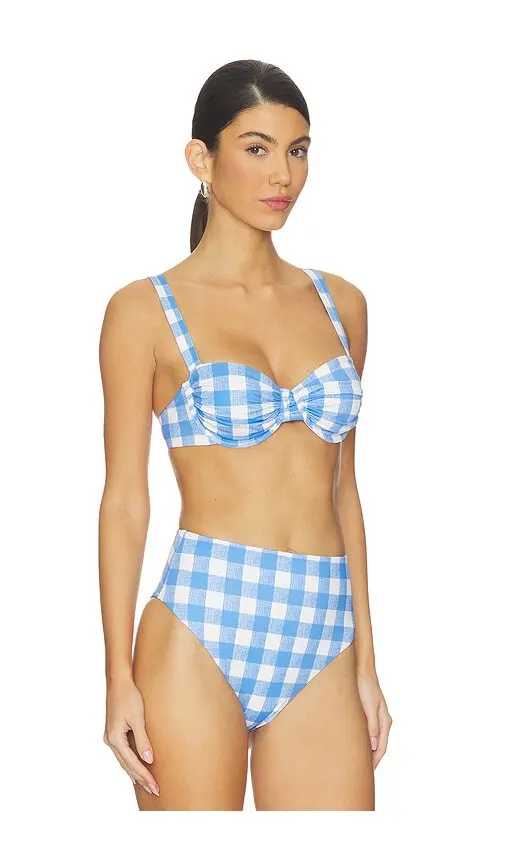 CLEOBELLA Beckett Bikini Top - Blue Bonnet Gingham