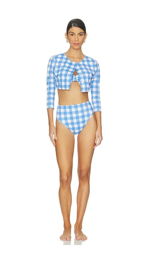 CLEOBELLA Beckett Bikini Top - Blue Bonnet Gingham