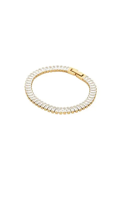 MAZIN JEWELS Baguette Tennis Bracelet - Gold & White