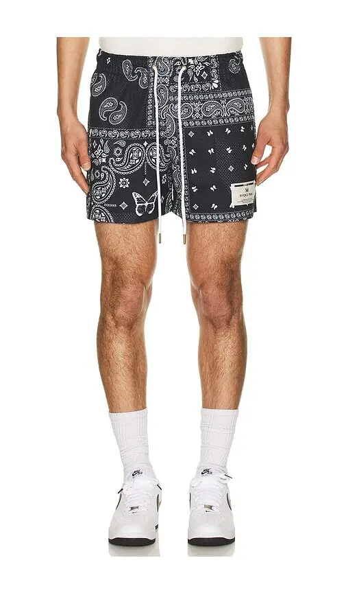 RYOKO RAIN Original Paisley Mesh Shorts - Black