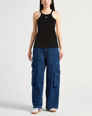 Karl Lagerfeld Tank Top With Embroidered Logo - Black