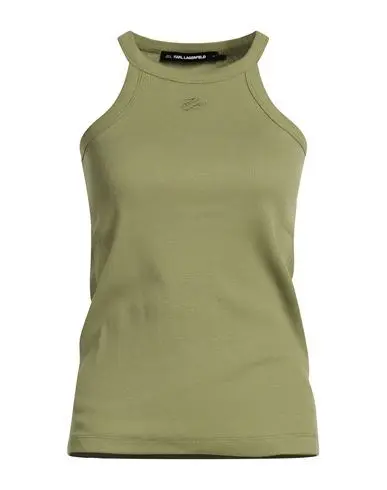 Karl Lagerfeld Tank Top Military Size Cotton, Elastane - Green