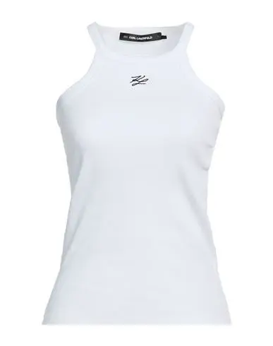Karl Lagerfeld Tank Top With Embroidered Logo - White
