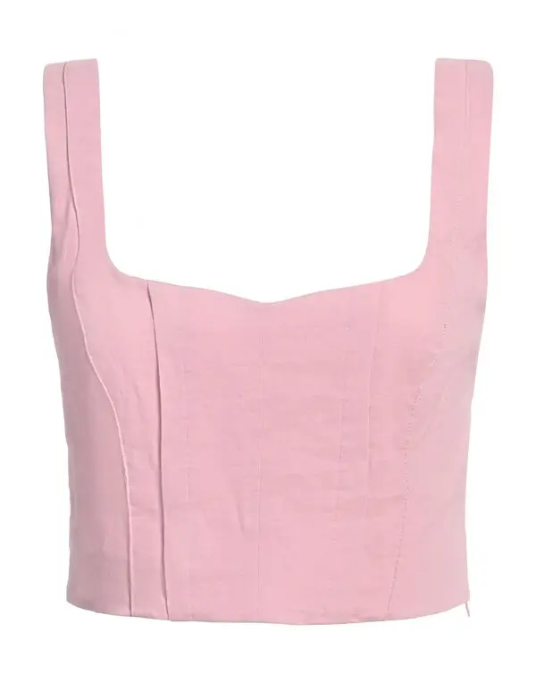 Pinko Linen Viscose Elastane Cropped Top
