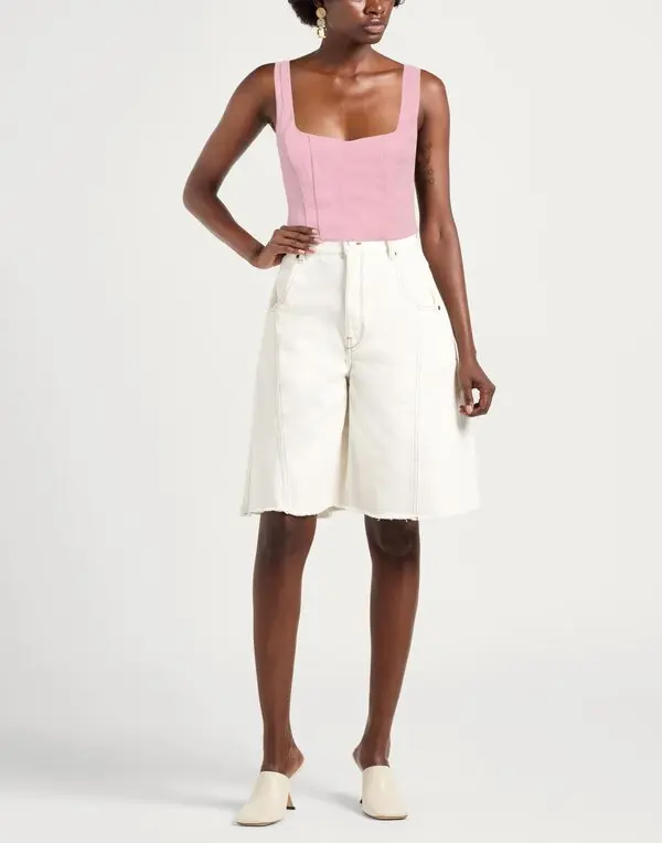 Pinko Linen Viscose Elastane Cropped Top