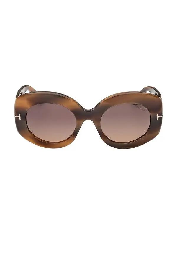 TOM FORD Claudette Sunglasses - Brown & Red