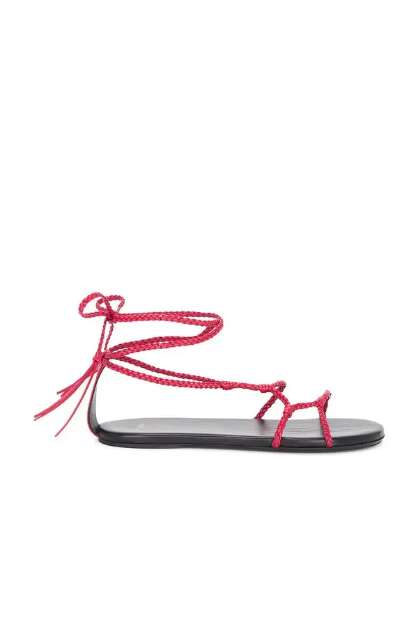 JUDE Atlas Sandal In Red - Red Woven Leather