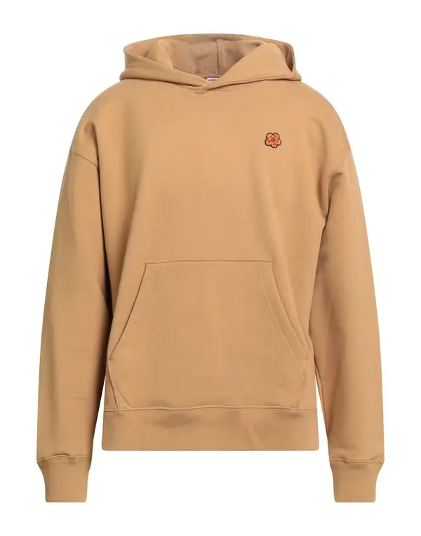Kenzo Sweatshirt With Floral Appliqués And Brand Logo - Camel