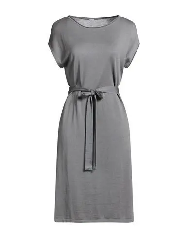 Malo Midi Dress In Cotton And Silk - Grey