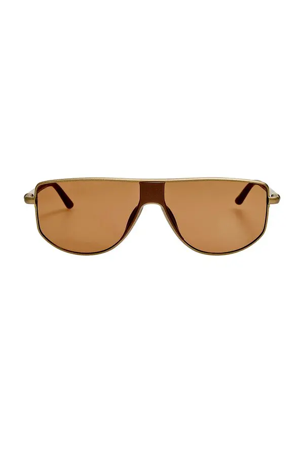 Jacquemus Shield Sunglasses - Matte Putty  Matte Light Gold  & Matte M