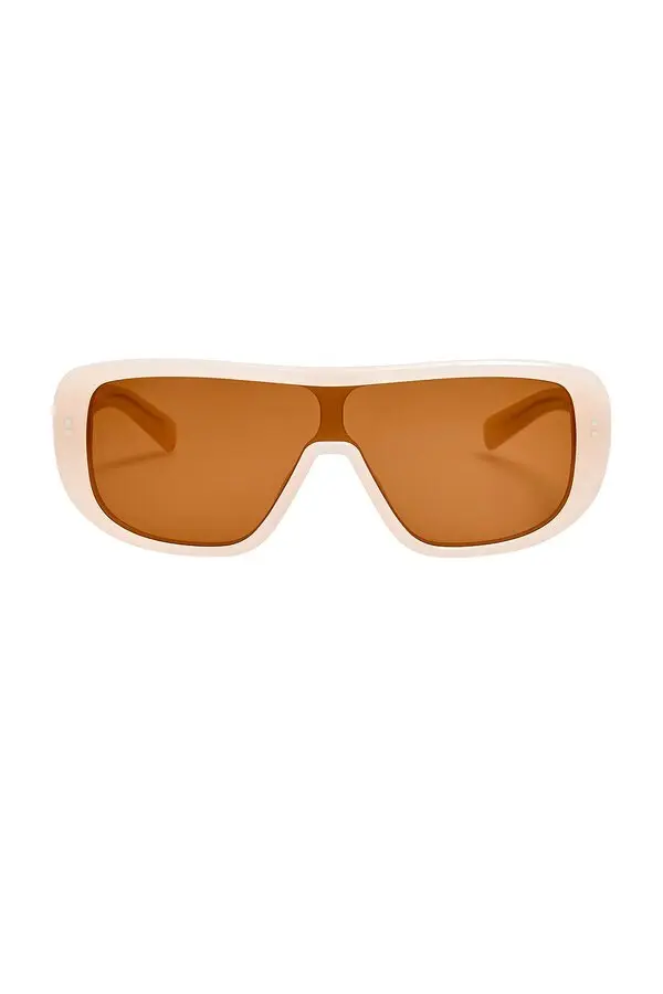 Jacquemus Shield Sunglasses - Pearl  Silver  & Chocolate