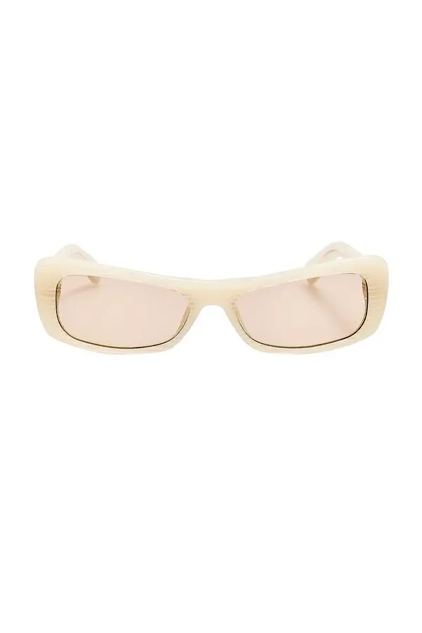 Jacquemus Capri Sunglasses - Striped Cream  Light Gold  & Truffle