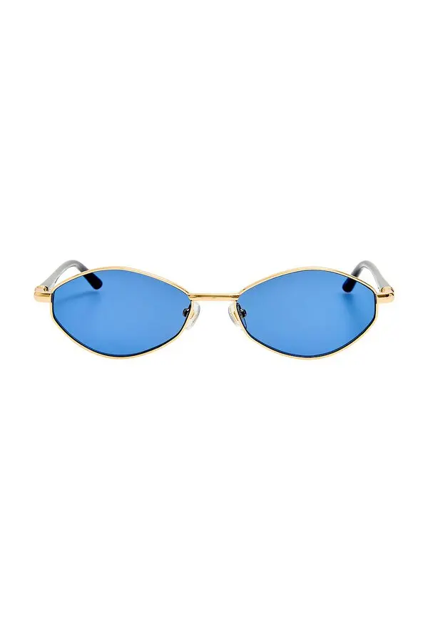 Jacquemus Oval Sunglasses - Light Gold  Black  & Navy